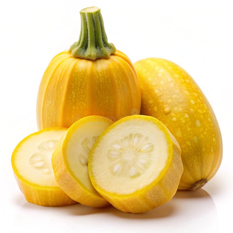 Sliced Yellow Squash Isolated Stock Illustration - Illustration of ...