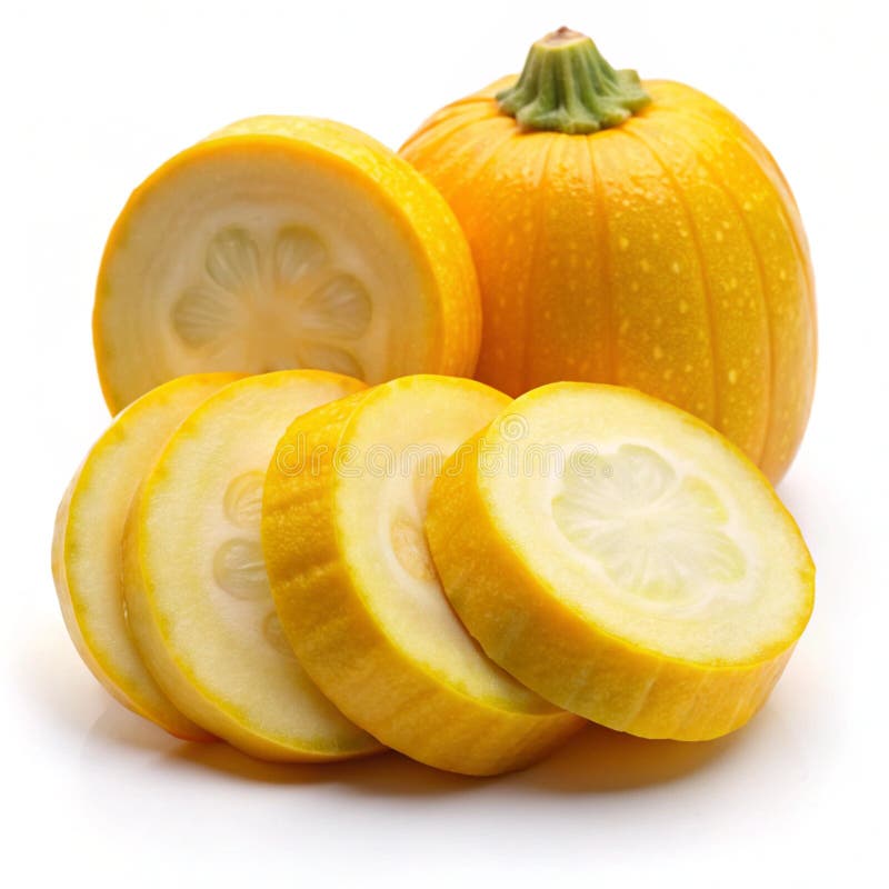 Sliced Yellow Squash Isolated Stock Illustration - Illustration of ...
