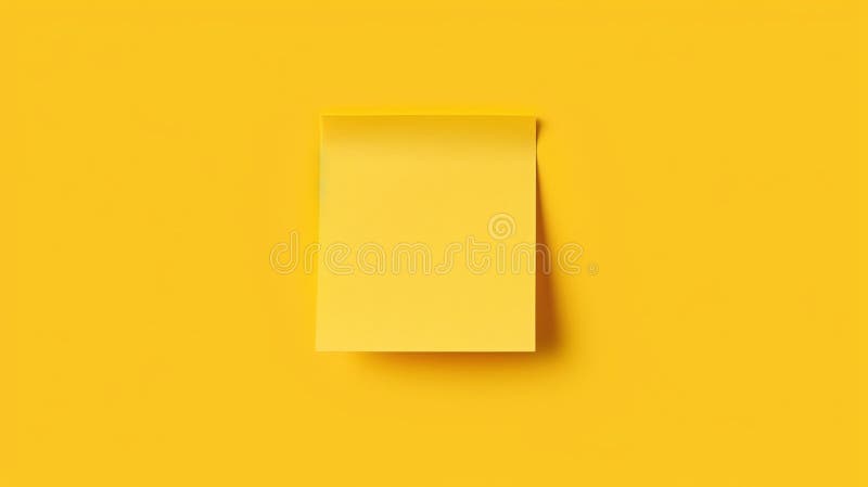 A Single Yellow Sticky Note on a Bright Yellow Background Stock ...