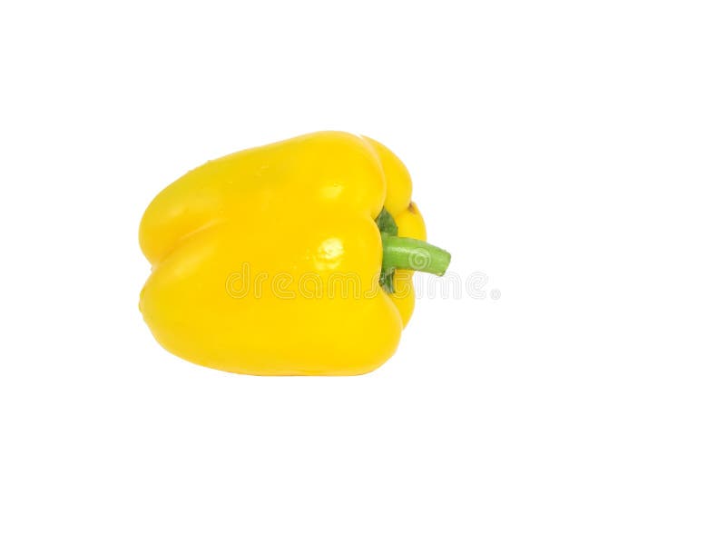 Single Yellow Sweet Pepper. Isolated Stock Image - Image of lettuce ...