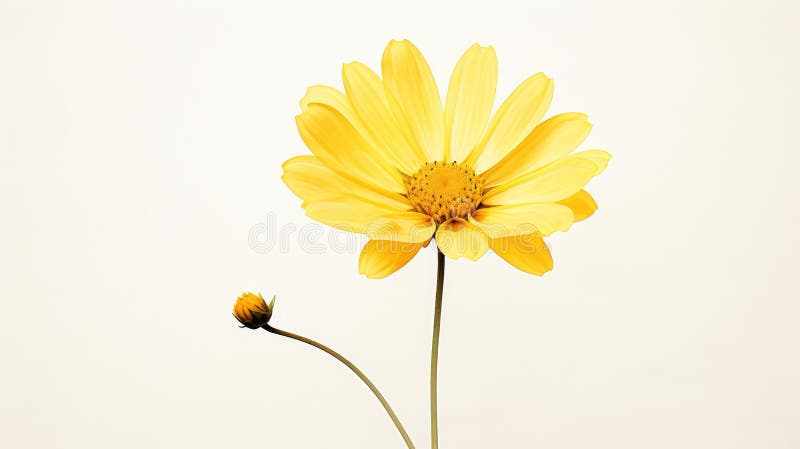 Single Yellow Watercolor Flower Stock Illustration - Illustration of ...
