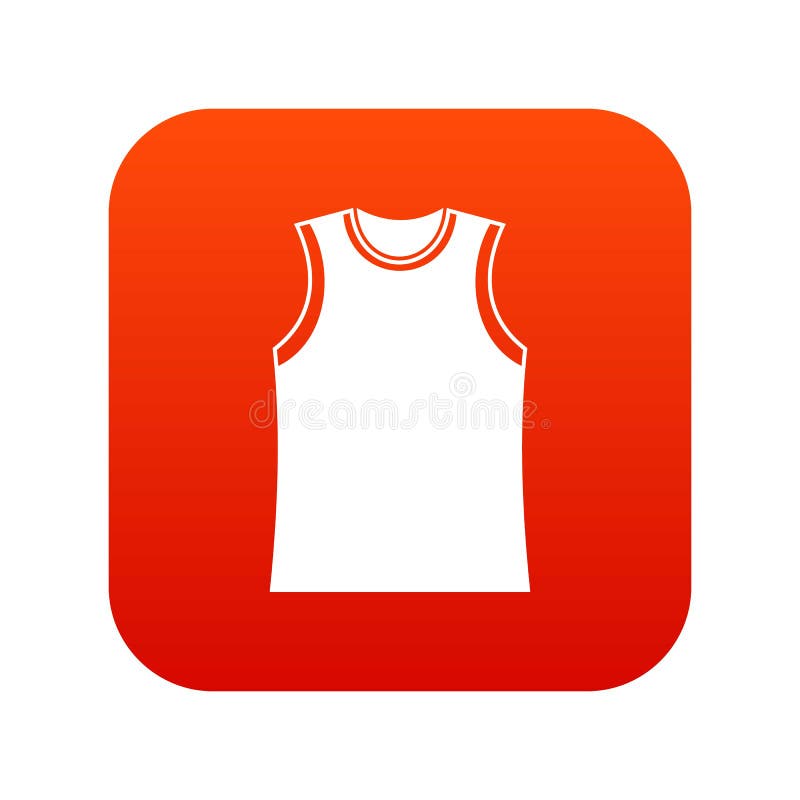 Singlet icon digital red stock vector. Illustration of clothing - 109427297