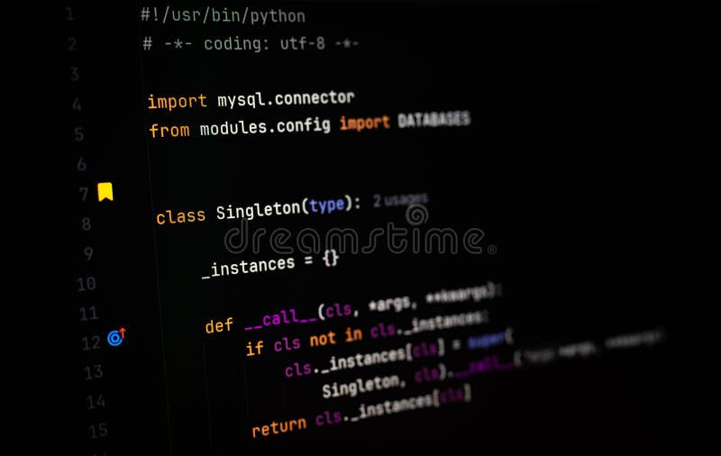 Singleton Design Pattern in Python Stock Image - Image of database ...
