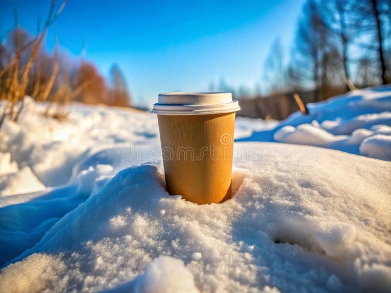A SingleUse Coffee Cup Marks Environmental Damage in a Pristine Snowy ...