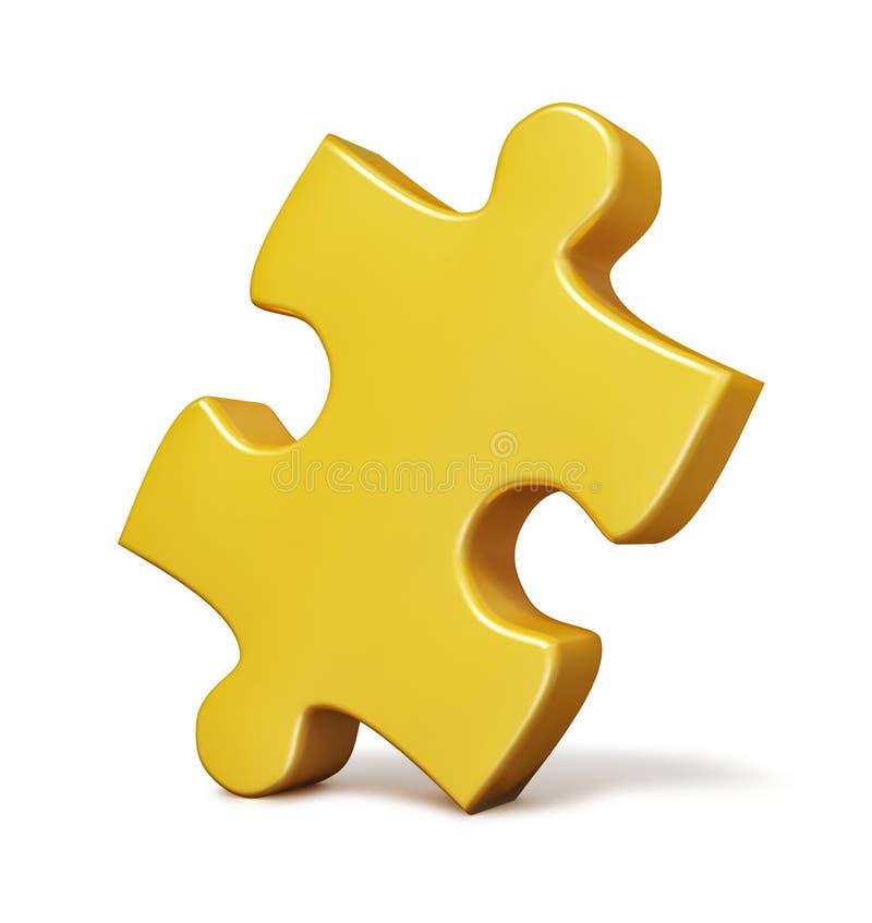 Singolo Pezzo Giallo Di Puzzle Isolato Illustrazione di Stock ...