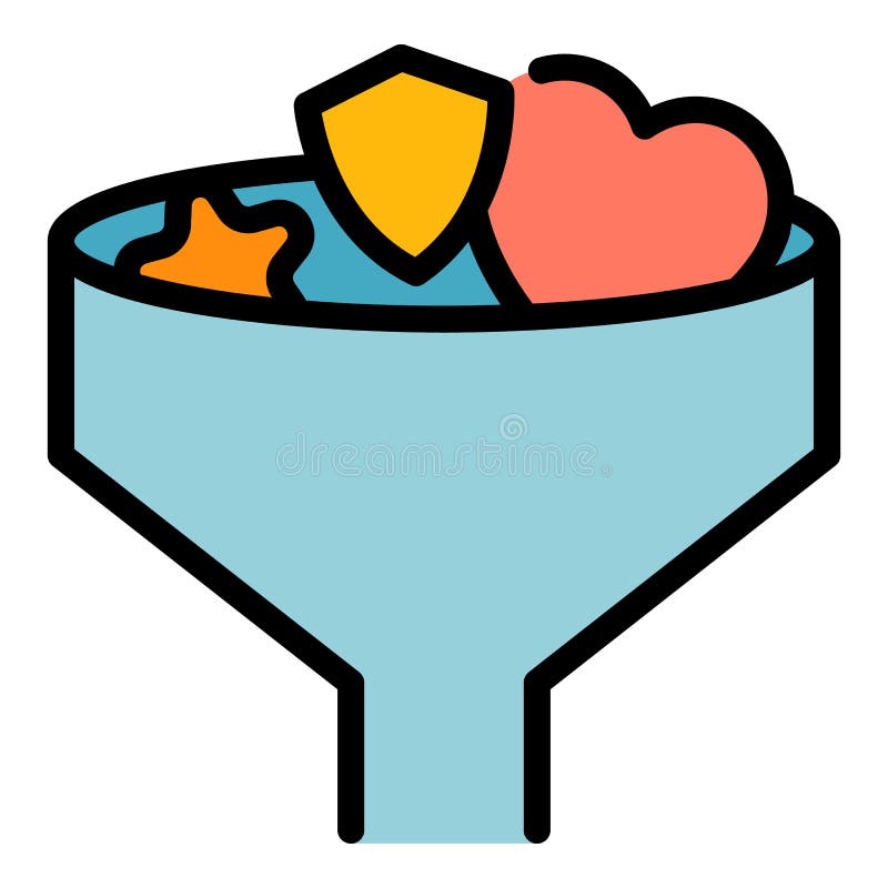 Sings Funnel Interface Icon Color Outline Vector Stock Illustration ...