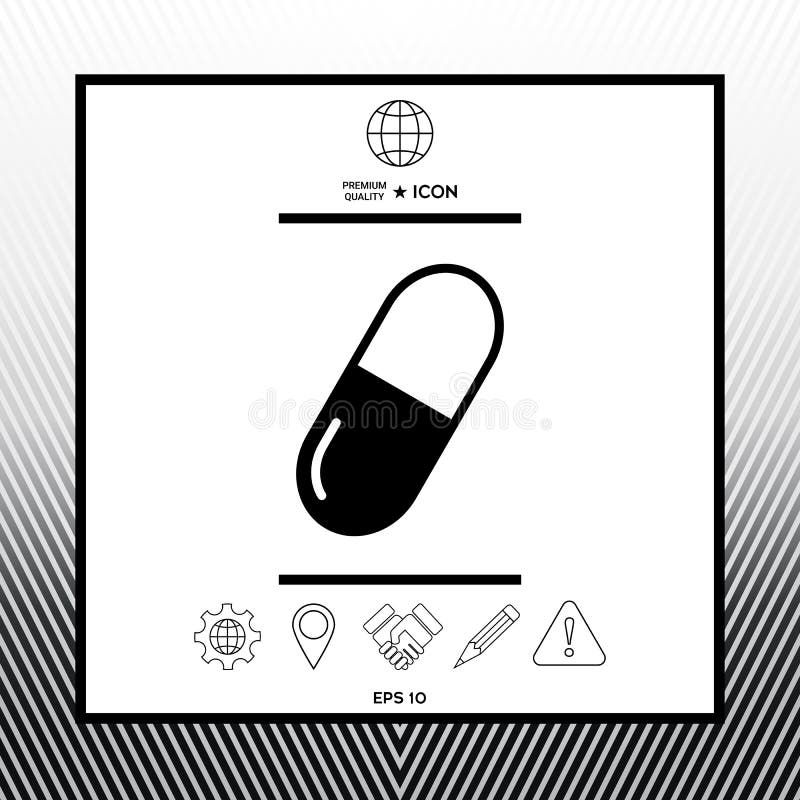 Pill symbol icon stock vector. Illustration of herbal - 110168938