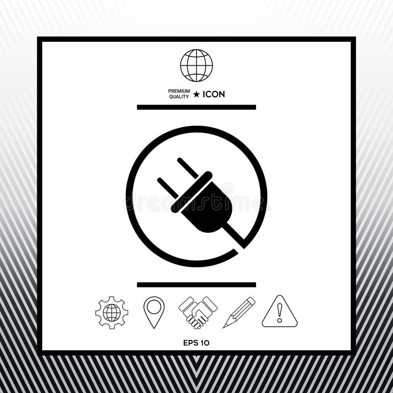 Plug in round icon stock vector. Illustration of graph - 110168955