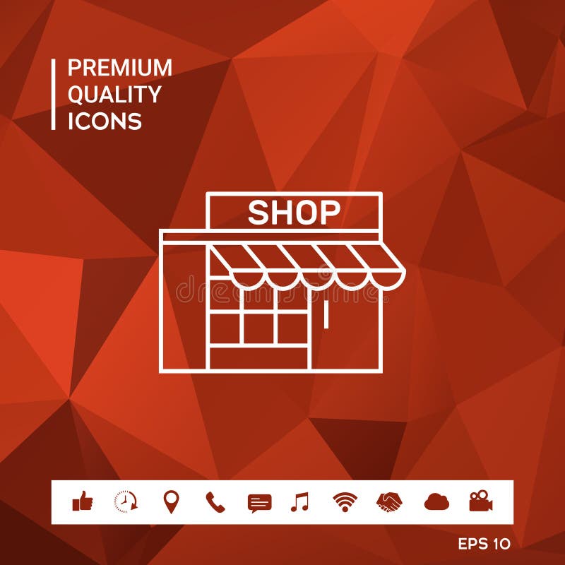 Store icon symbol stock vector. Illustration of small - 111710378