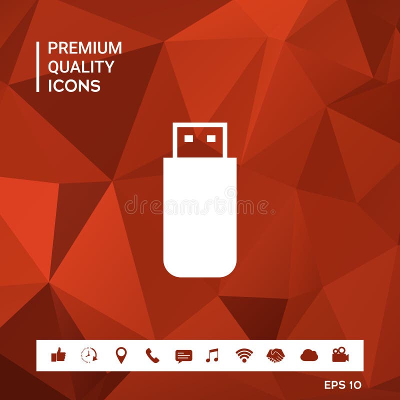 USB Flash Memory Drive Icon Stock Vector - Illustration of folder ...