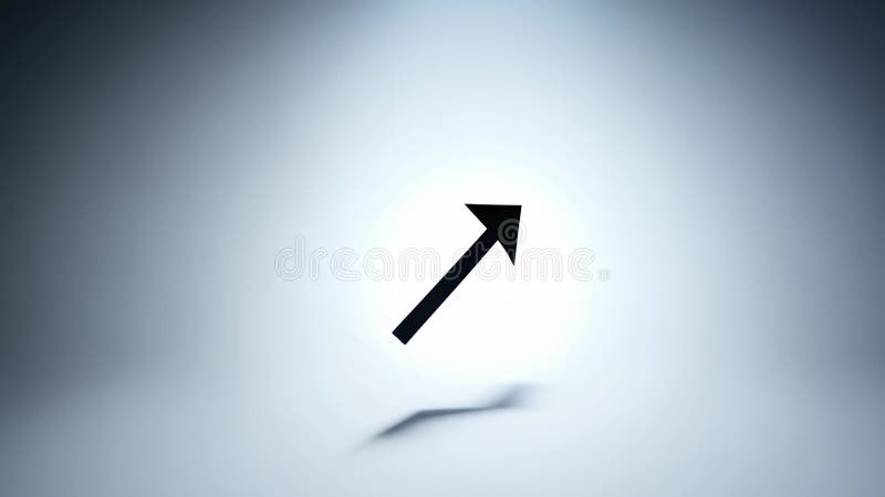 A Singular, Crisp Black Arrow Comes into Sharp Focus on a Pure White ...