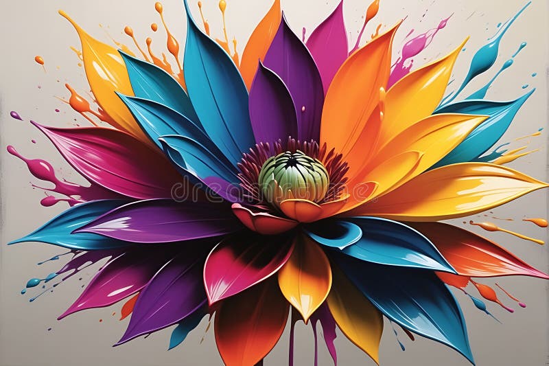 Singular Elegance: Abstract Art Style with Focus on an Undefined Flower ...