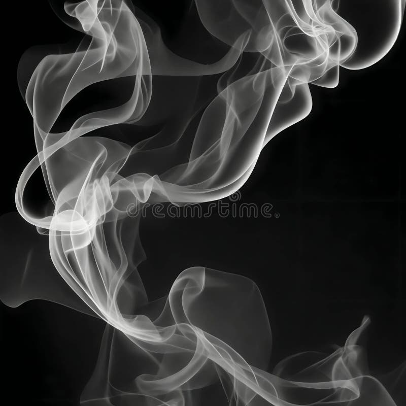 A Singular Intricately Flowing Different Colored Smoke Stream Against ...
