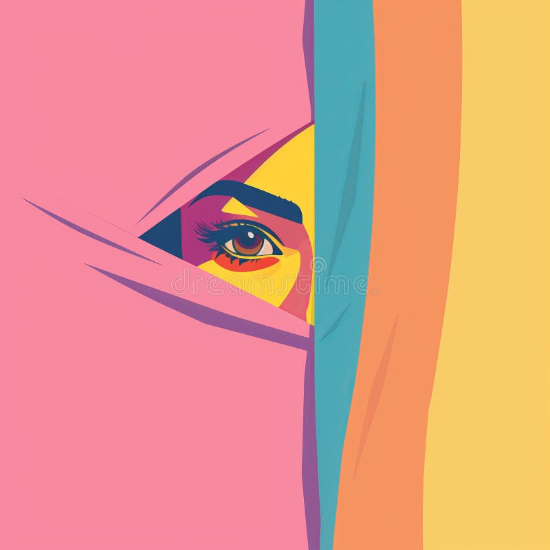A Singular Vision of Pride: Eye Peeking through Rainbow Colors Stock ...