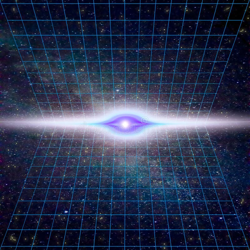 Quantum Mechanics Meets General Relativity. Stock Illustration ...