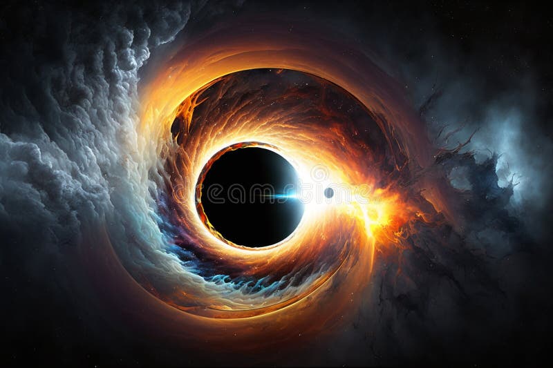 Singularity of Massive Black Hole Generative AI Stock Illustration ...