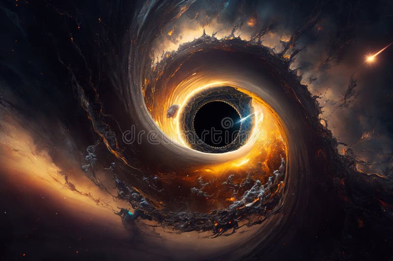 Singularity of Massive Black Hole Generative AI Stock Illustration ...