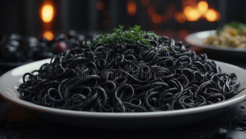 Sinister Dinner Black Pasta Hightech Cyber Universe Stock Photos - Free ...