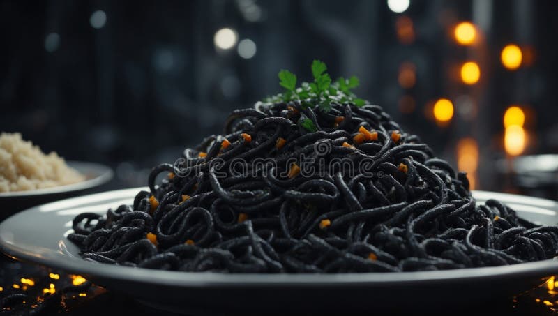 Sinister Dinner Black Pasta Hightech Cyber Universe Stock Photos - Free ...