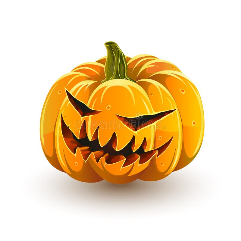 Sinister Halloween pumpkin stock vector. Illustration of horror - 129402028