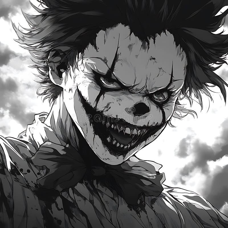 The Sinister Looking Clown with a Menacing Expression Stock ...