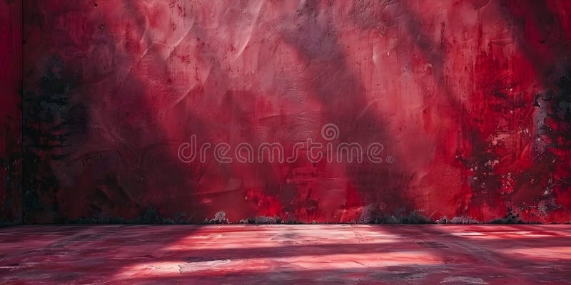 Sinister Red Concrete Texture Casting Eerie Shadows. Concept Red ...