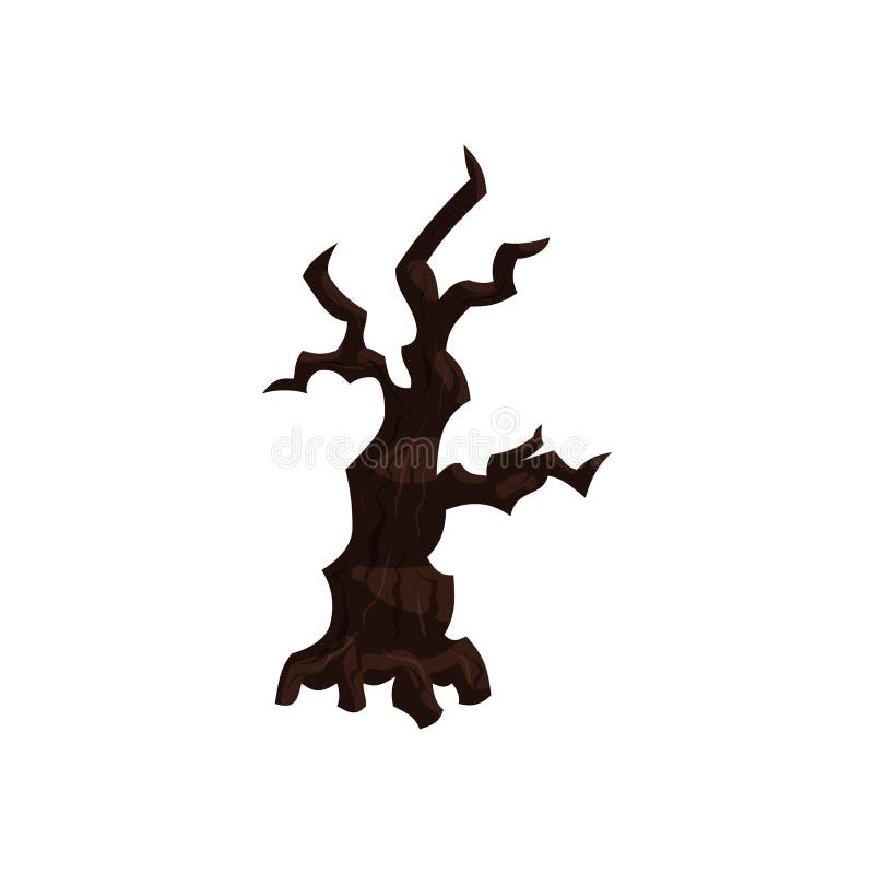 Sinister Tree Icon in Cartoon Style Stock Illustration - Illustration ...