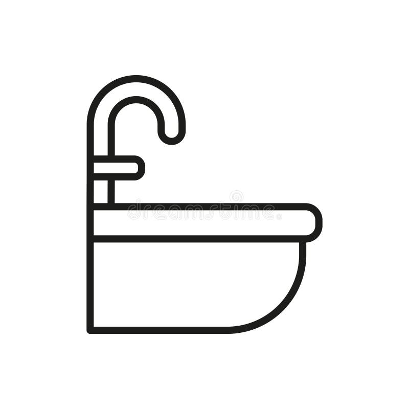Sink Bathroom Icon Vector Basic Design Simple and Modern Stock Vector ...