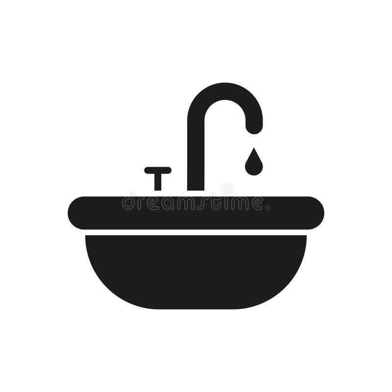 Sink Bathroom Icon Vector Basic Design Simple and Modern Stock Vector ...