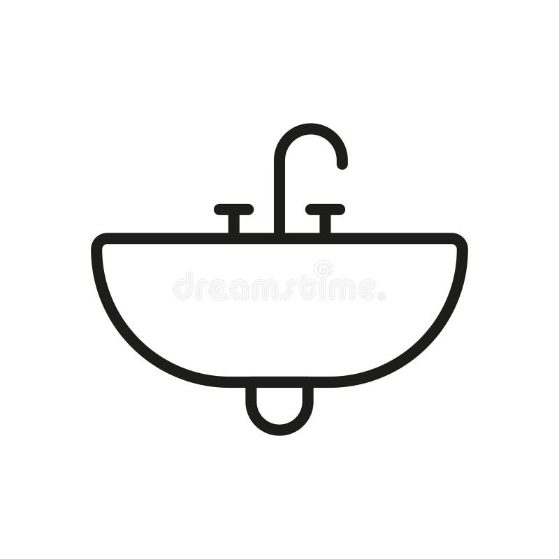 Sink Bathroom Icon Vector Basic Design Simple and Modern Stock Vector ...