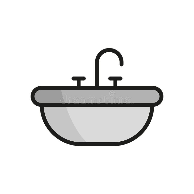 Sink Bathroom Icon Vector Basic Design Simple and Modern Stock Vector ...
