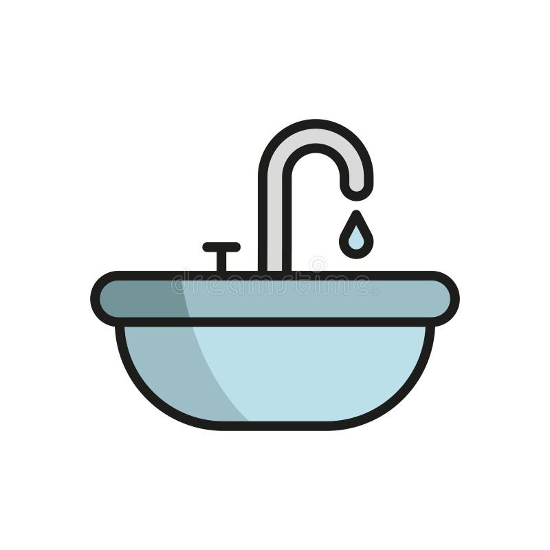 Sink Bathroom Icon Vector Basic Design Simple and Modern Stock Vector - Illustration of ...