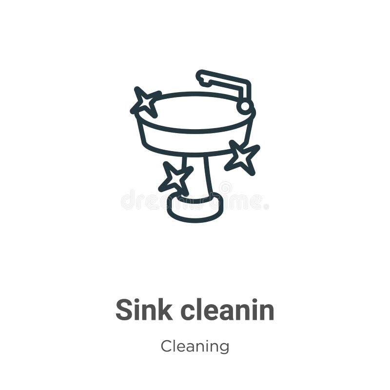 Sink Cleanin Outline Vector Icon. Thin Line Black Sink Cleanin Icon ...