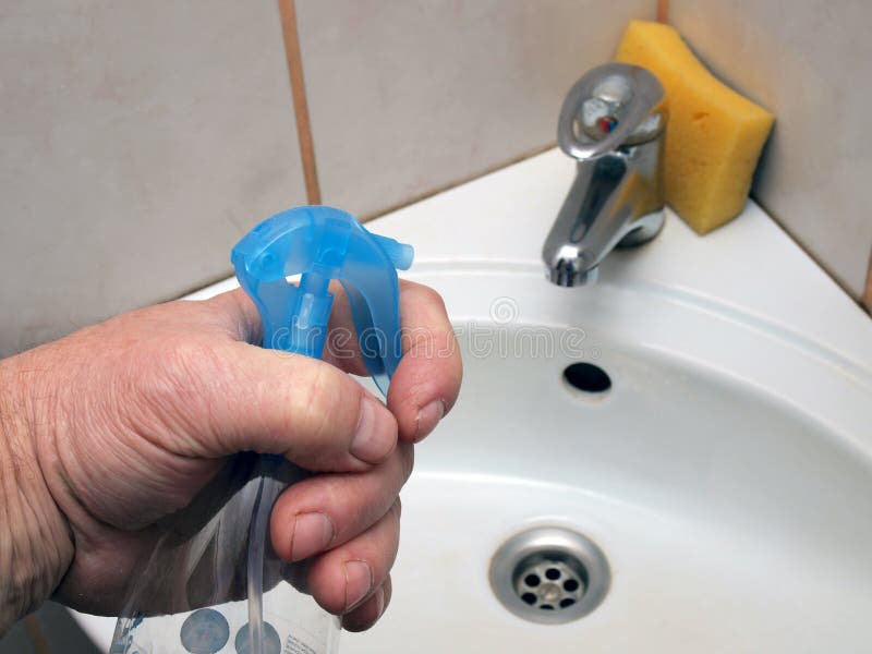 Sink cleaning stock image. Image of sprayer, hold, sink - 150827697