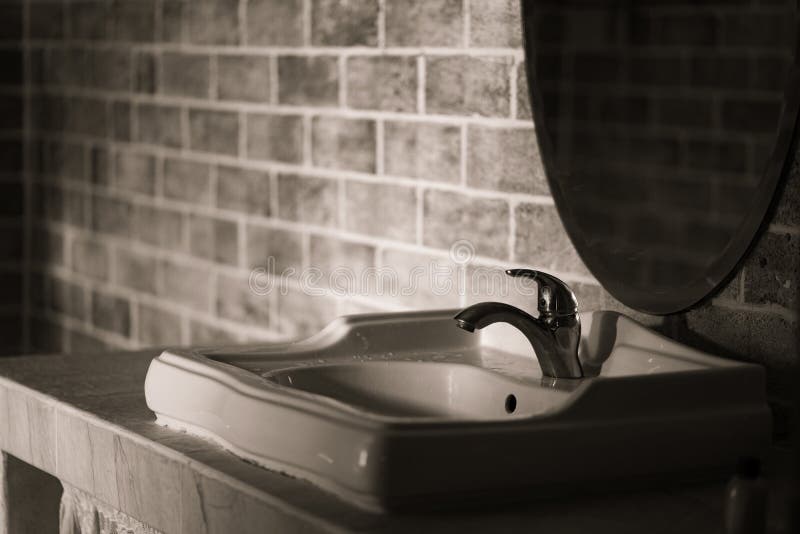 The Sink in the Dark that Feels Scary Stock Image - Image of home ...