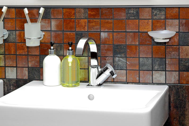 Sink detail stock photo. Image of detail, sink, tiles - 15158386