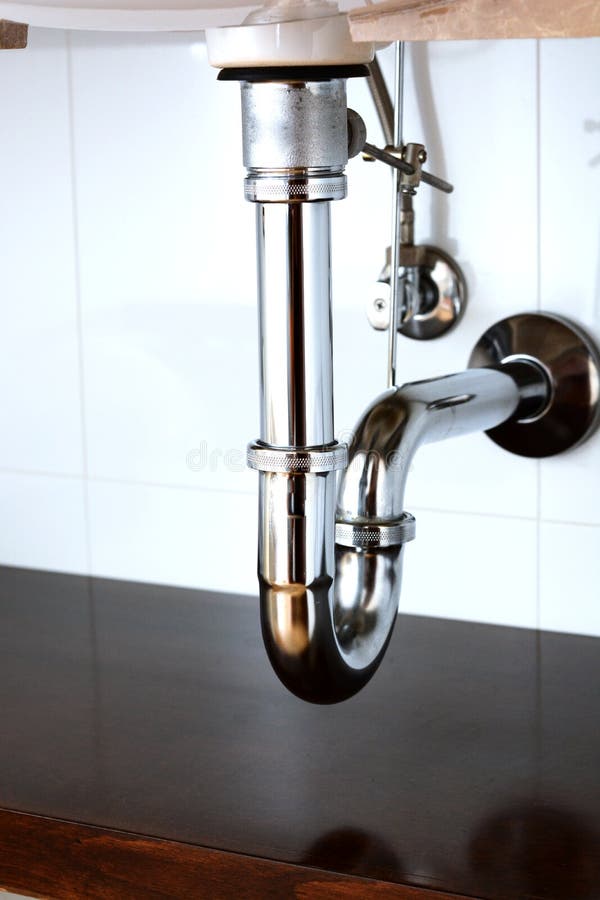 Sink Drain Pipe in a Bathroom Stock Image - Image of drain, room: 82621861