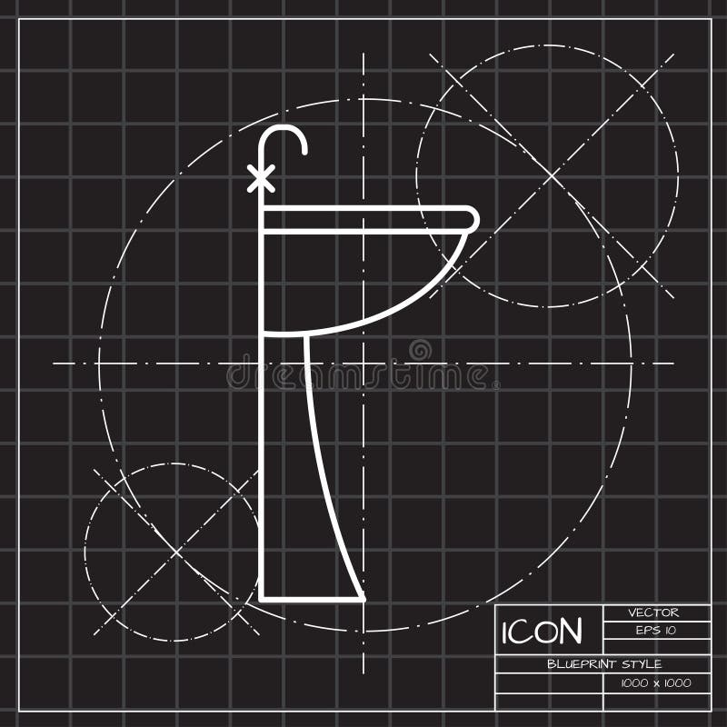 Sink with Faucet Illustration. Bathroom Vector Icon Stock Illustration ...