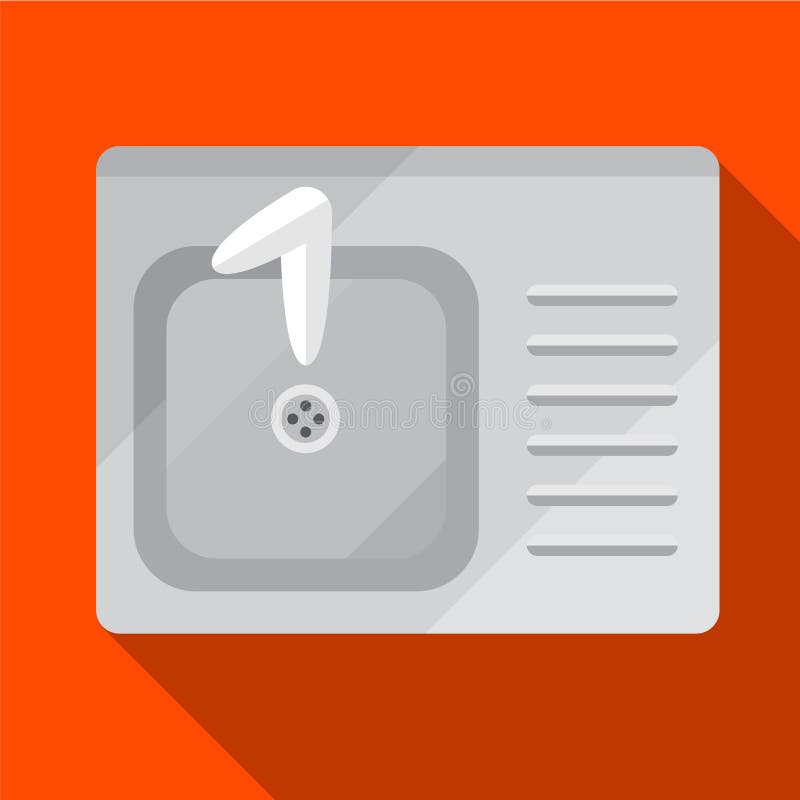 Sink Flat Icon Illustration Stock Vector - Illustration of faucet ...