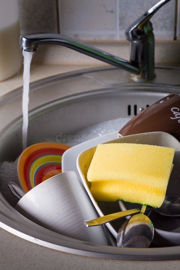 Kitchen Sink Full Dishes Stock Images - Download 254 Royalty Free Photos