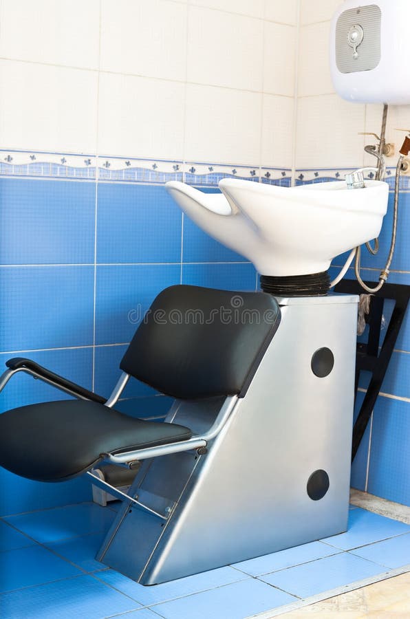 Sink at hairdressing salon stock image. Image of heater - 17250185