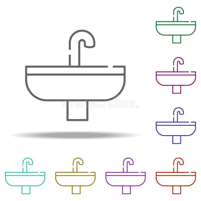 Sink Icon. Elements of Construction in Multi Color Style Icons Stock ...