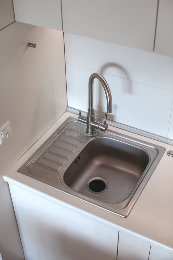 Sink on the Kitchen. Close-up. Modern Interior Stock Photo - Image of ...