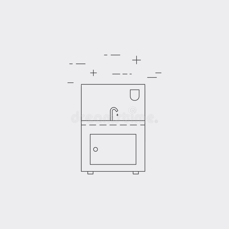 Sink outline icon. stock vector. Illustration of plumbing - 88689529