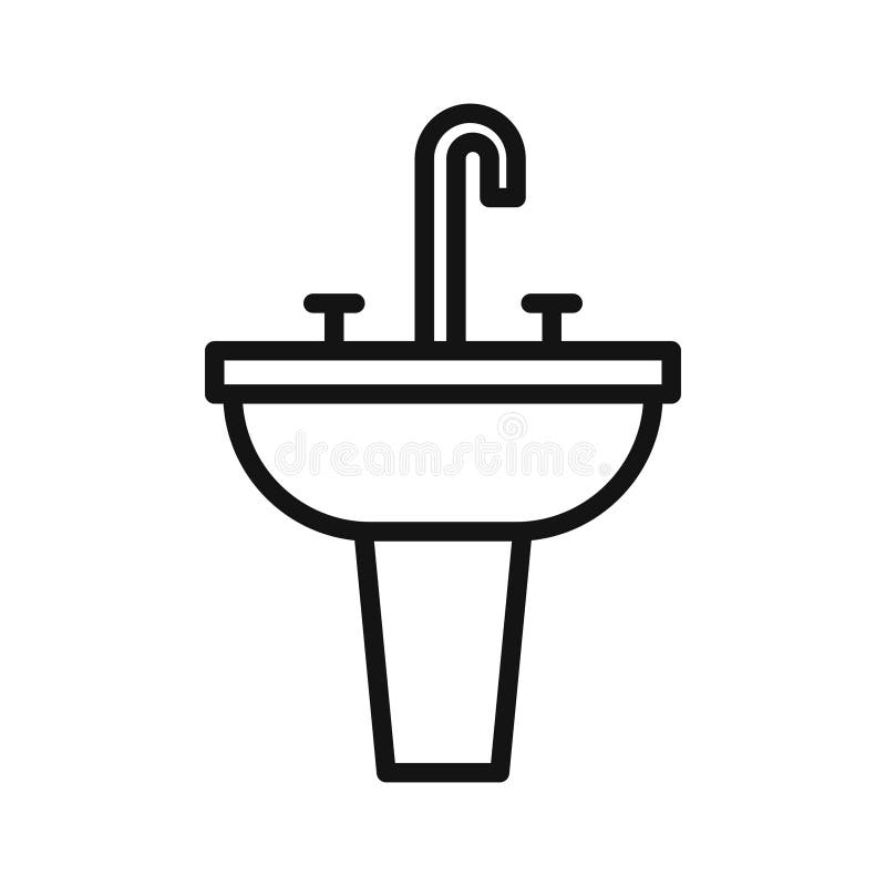 Sink Unit Icon Symbol on White Background Stock Vector - Illustration ...
