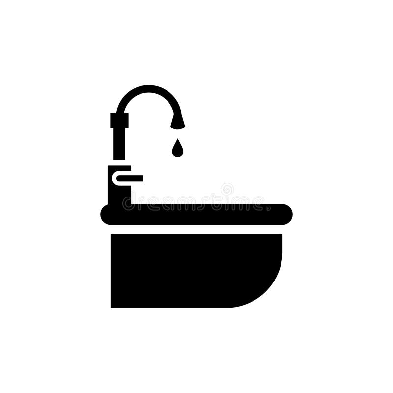 Sink Bathroom Icon Glyph Vector Design Templates Simple and Modern ...