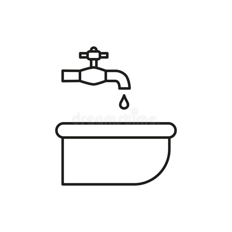 Sink Bathroom Icon Line Vector Design Templates Simple and Modern Stock ...