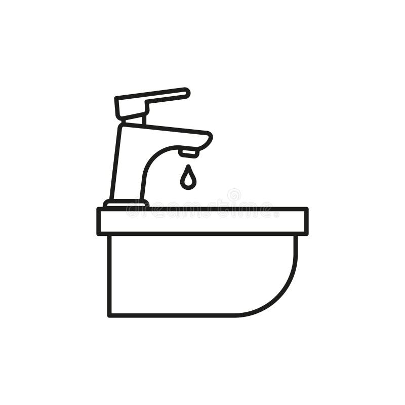 Sink Bathroom Icon Line Vector Design Templates Simple and Modern Stock ...
