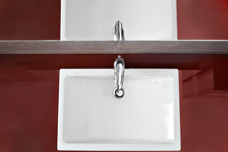 Sink view from above stock photo. Image of ceramic, bathroom - 28690650