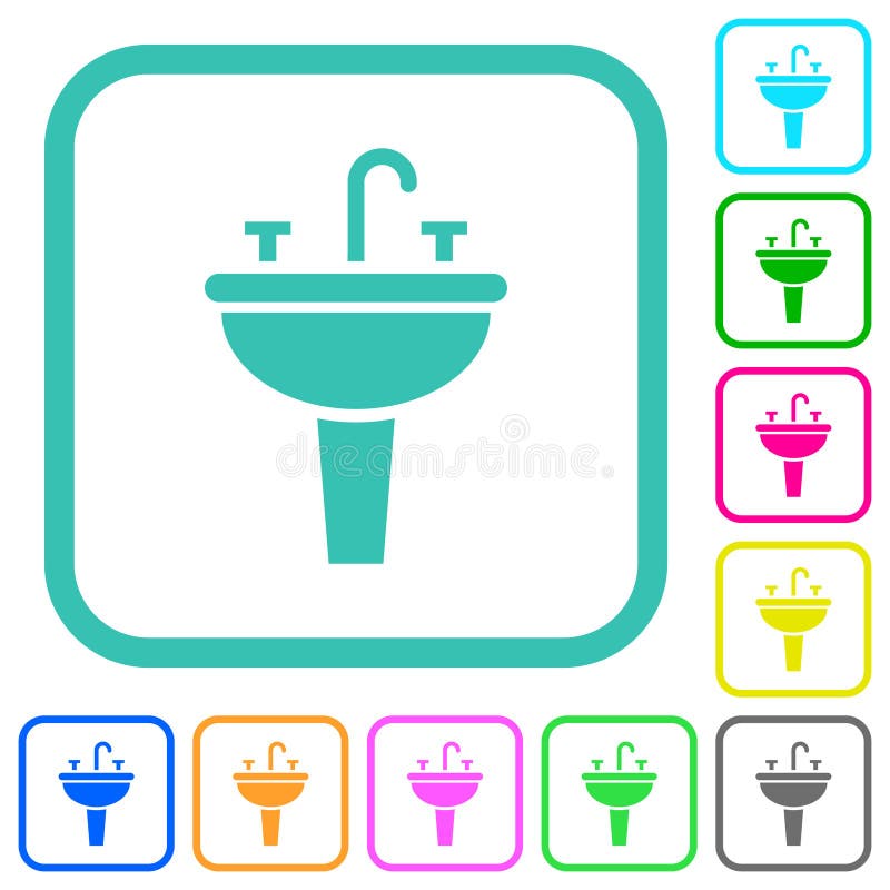 Sink Vivid Colored Flat Icons Stock Vector - Illustration of domestic, sink: 279065190